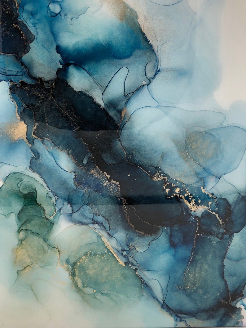 HOW DEEP is the OCEAN Original Alcohol Ink Painting Mounted on Wood ...