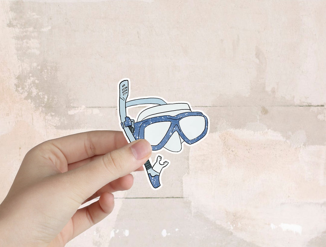 Scuba Mask and Snorkel Sticker - Waterproof, 2" High - Ideal for Water ...