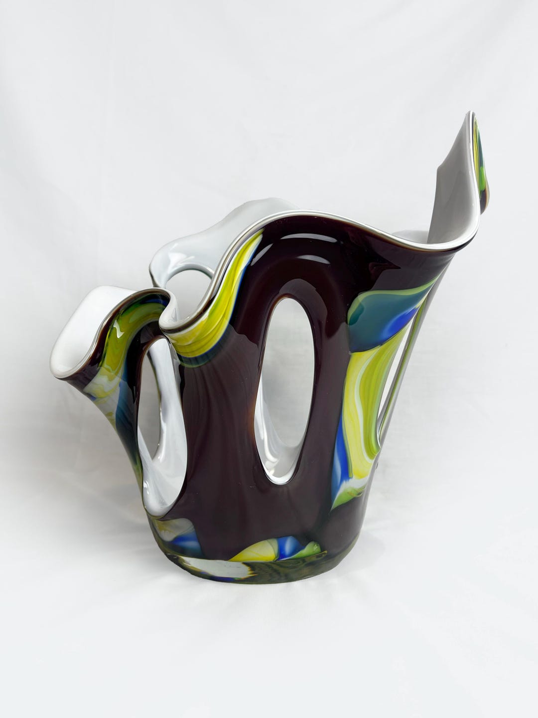 Makora Krosno Glass Vase - Hand Made in Poland, Vintage Polish Art ...