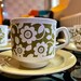 Six Retro Tams England Tea Cups and Saucers With Retro Floral Two Tone ...