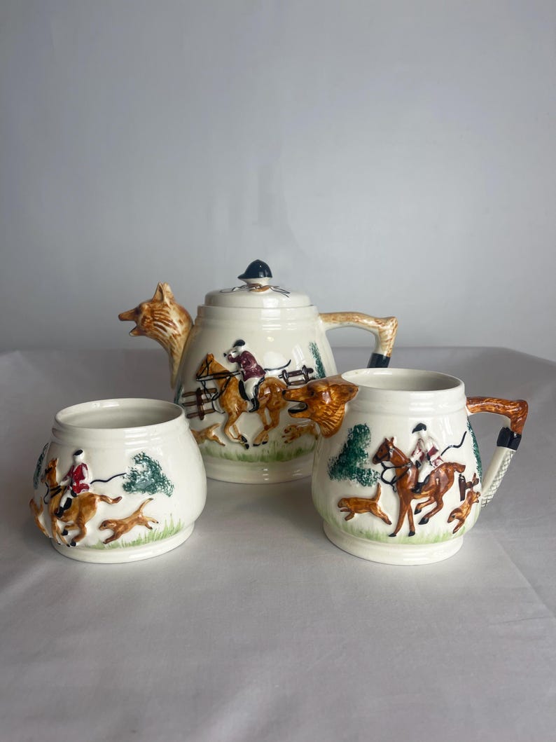 Vintage 1940s Fox Hunt Tea Set, Paramount Pottery, England - Etsy