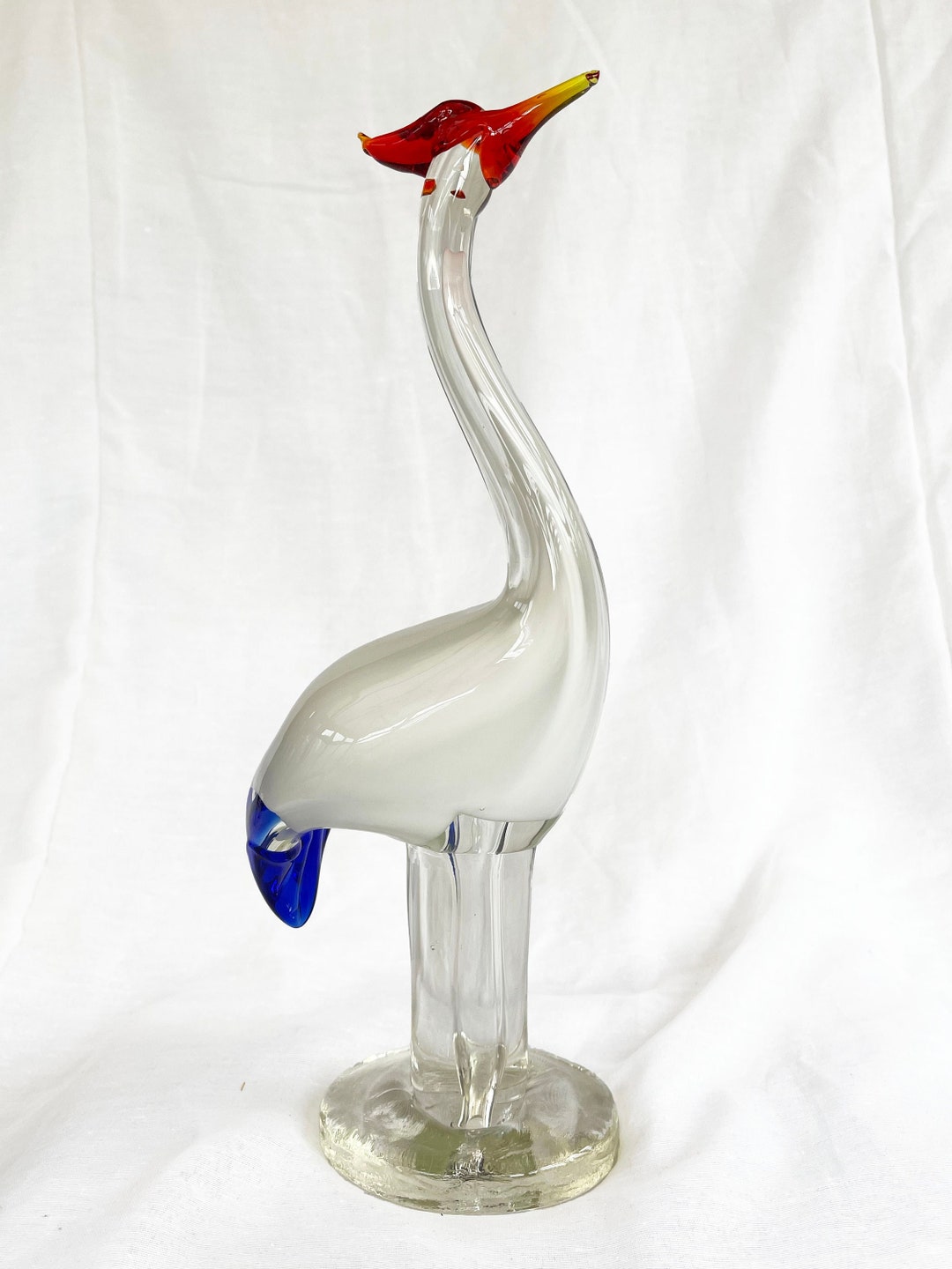 Mid Century Vintage Murano Figurine Crane/heron, Vintage Crane, Art ...