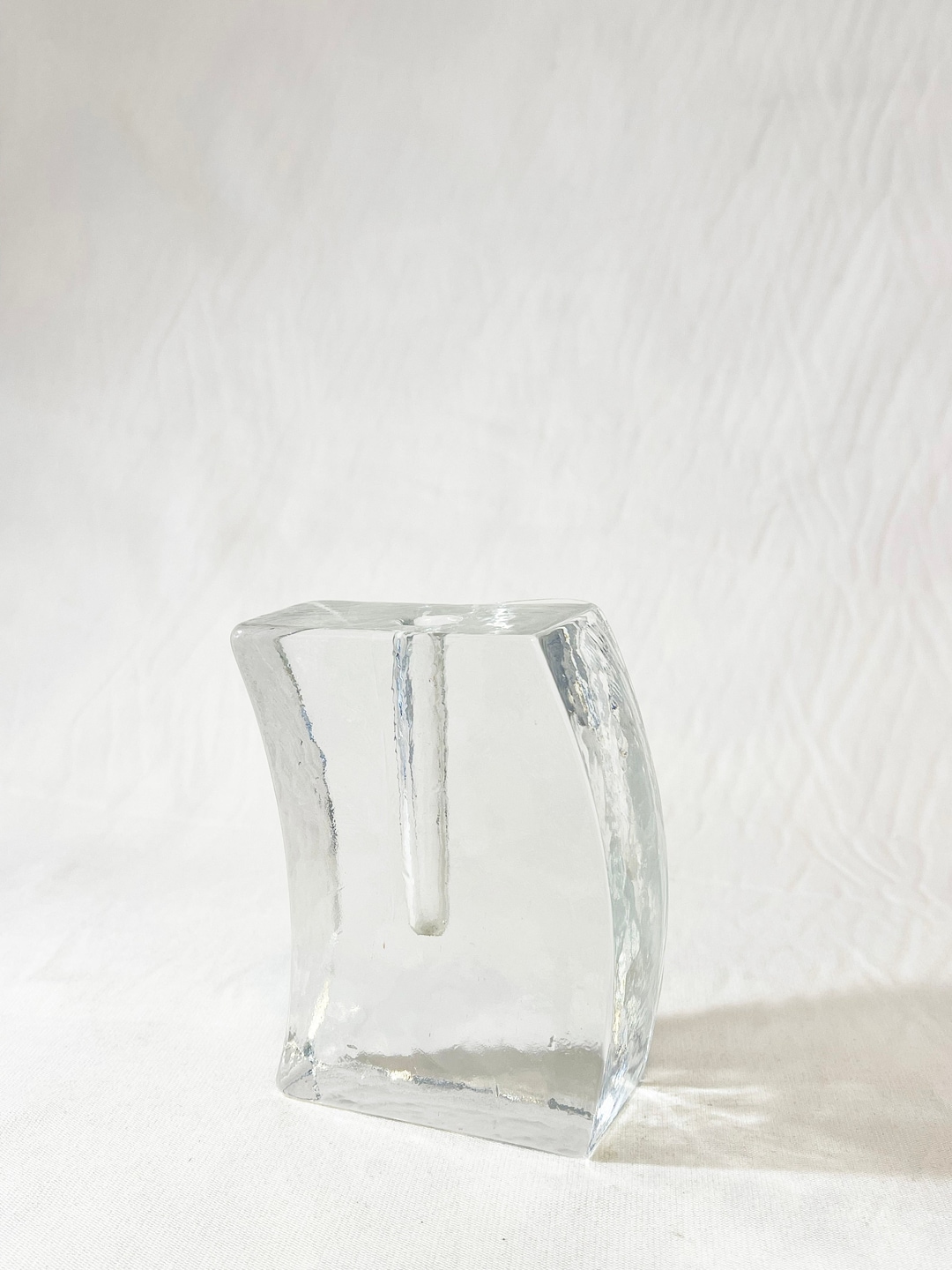 VTG Art Glass Mid Century Brutalist Ice Block Bud Vase by VALERY Excellent Condition - Etsy