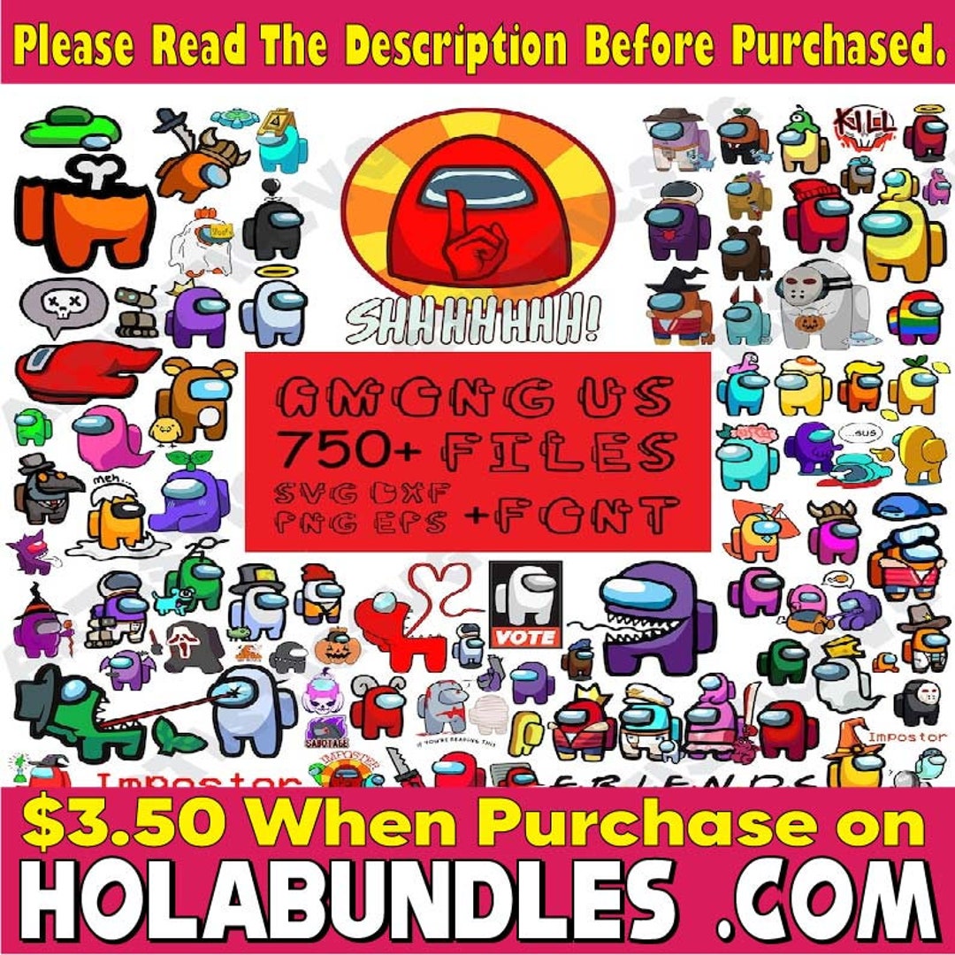 Among Us Svg Bundle Layered Items, Clipart, Game Impasta Characters ...