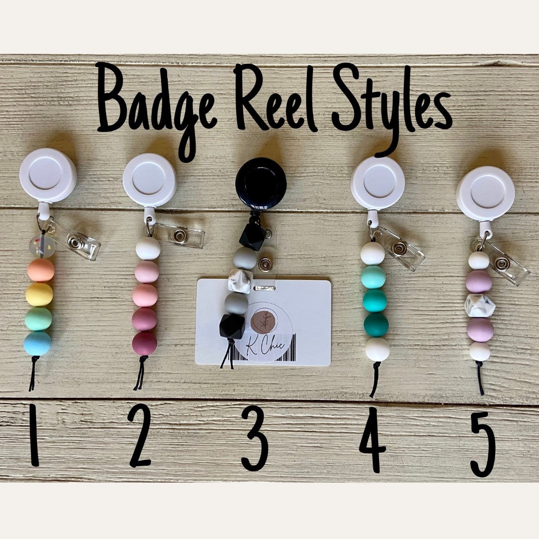 Personalized Nurse Badge Reel Silicone Beaded Badge Reel Nurse Badge ...