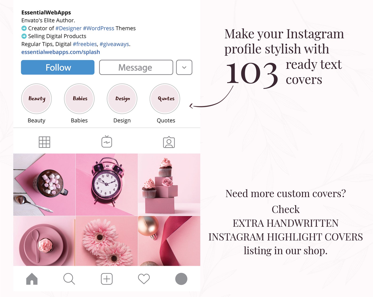 Handwritten Instagram Highlight Covers Handwritten Instagram - Etsy