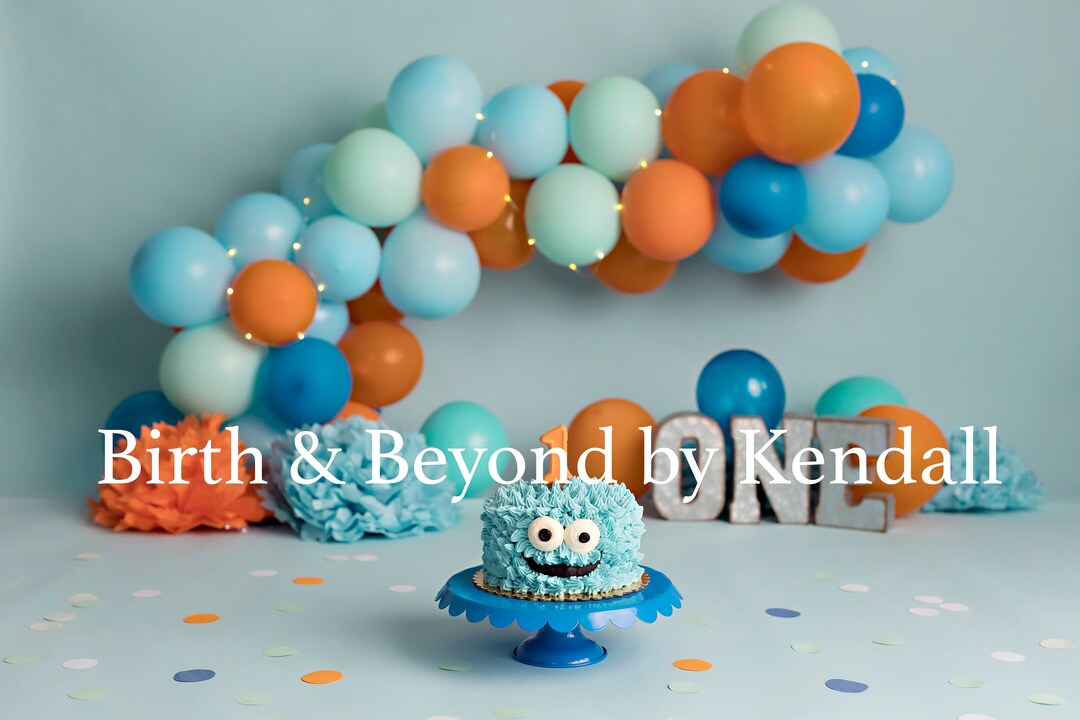 Monster Cake Smash Digital Backdrop First Birthday Digital Download ...