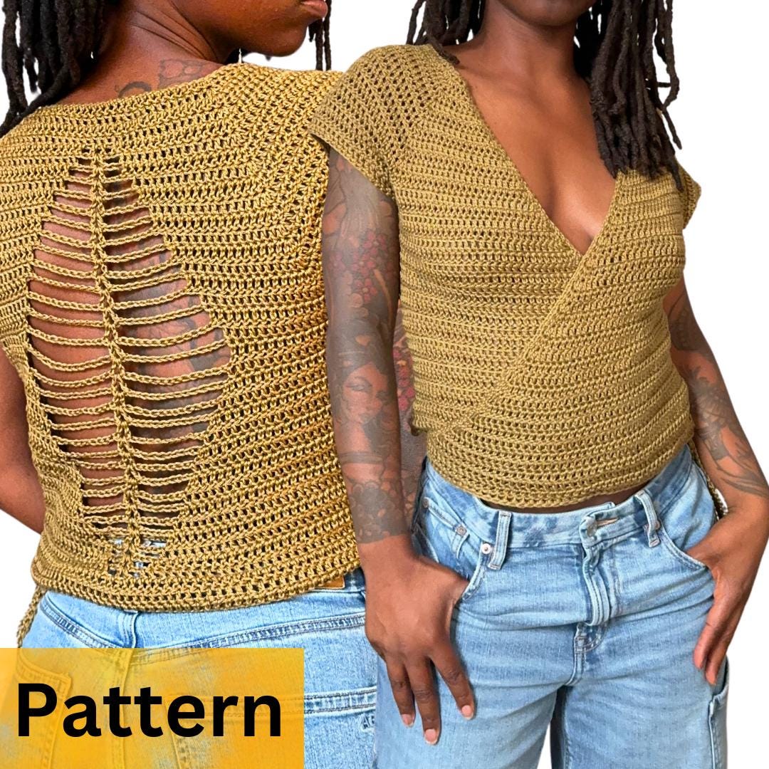 Crochet Wrap Top (XS-5XL) PATTERN PDF Instant Download - Etsy