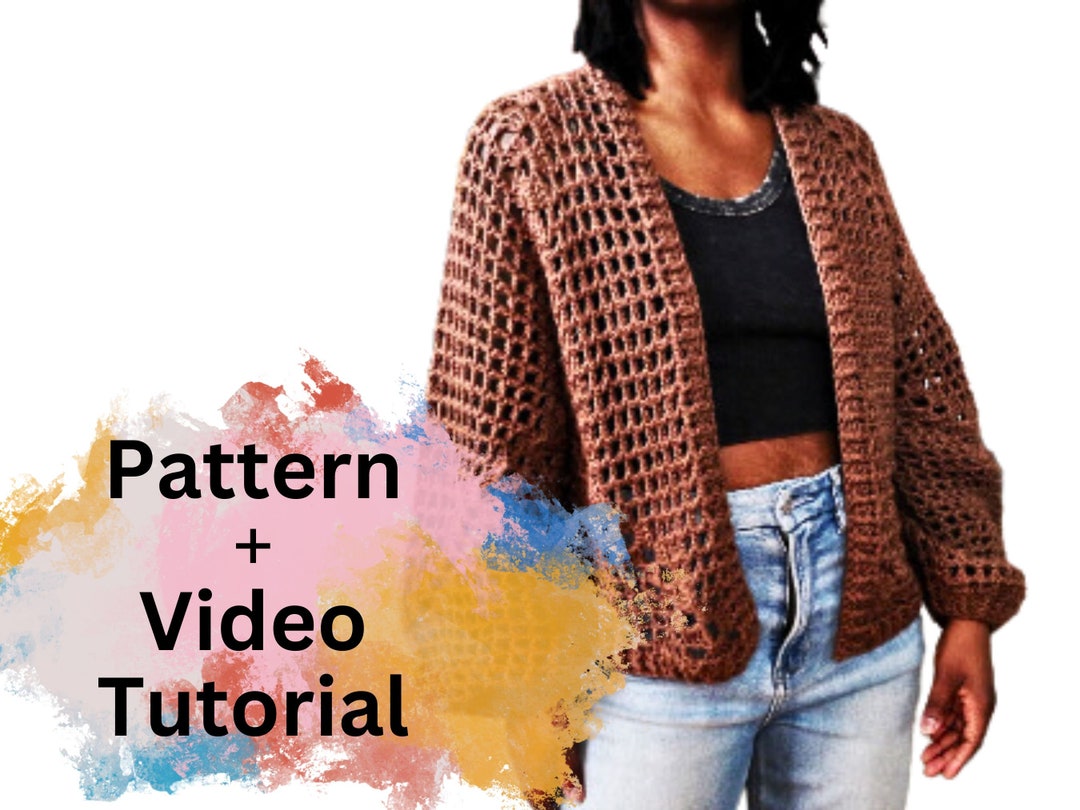 Crochet Hex 2 Cardigan Pattern PDF +video INSTANT DOWNLOAD - Etsy