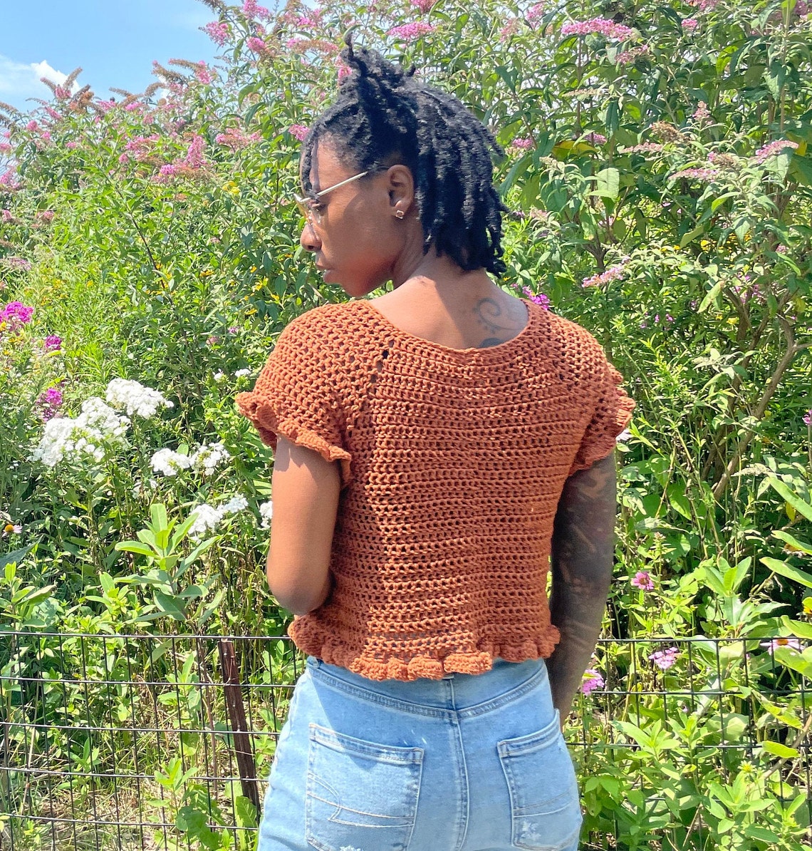 Crochet Raglan Ruffle Top Xs-3xl Pattern PDF INSTANT DOWNLOAD | Etsy