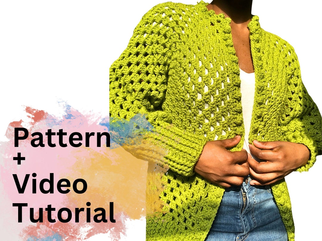 Crochet Hex Cardigan Pattern PDF INSTANT DOWNLOAD +video - Etsy
