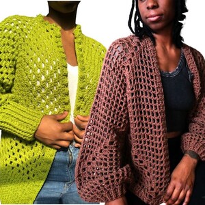 Crochet Hex 1 + 2 Cardigan Pattern Bundle + Videos - Etsy