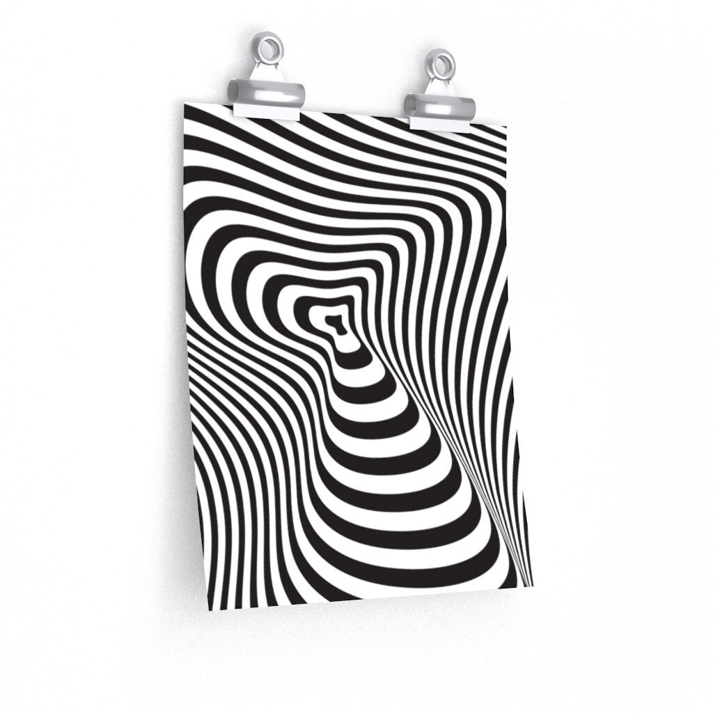 Optical Illusion Wall Art Poster | Black & White Op Art | Modern ...