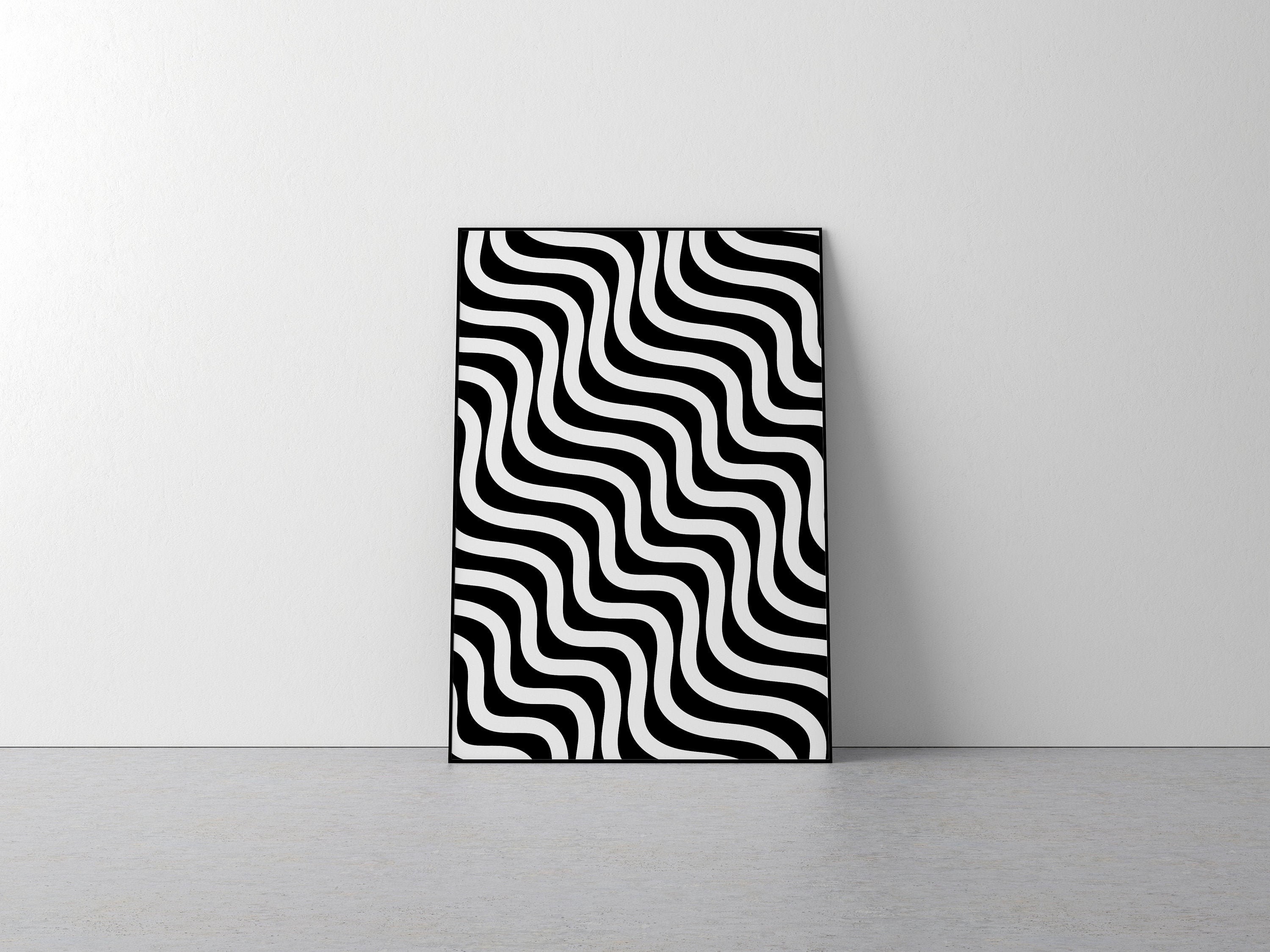 INSTANT DOWNLOAD Optical Illusion Wall Art Digital Print | Black ...