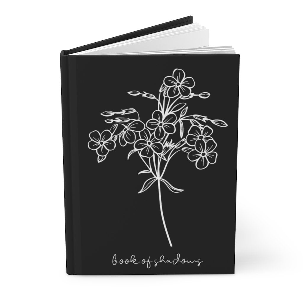 Hardcover Lined 75 Page Notebook | Flowers Book of Shadows Journal in ...