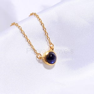 Natural Blue Sapphire 18k Solid Gold Charm, Sapphire Pendant Necklace ...