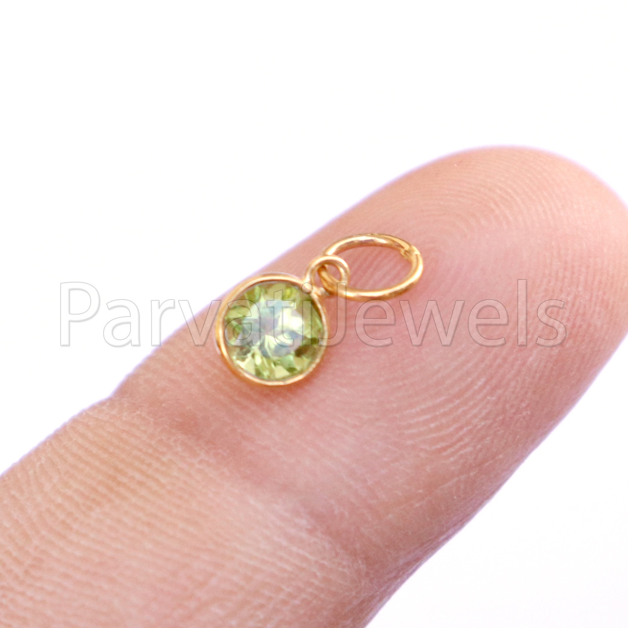 Peridot Charm 18k Solid Gold Charm Natural Peridot Charm - Etsy