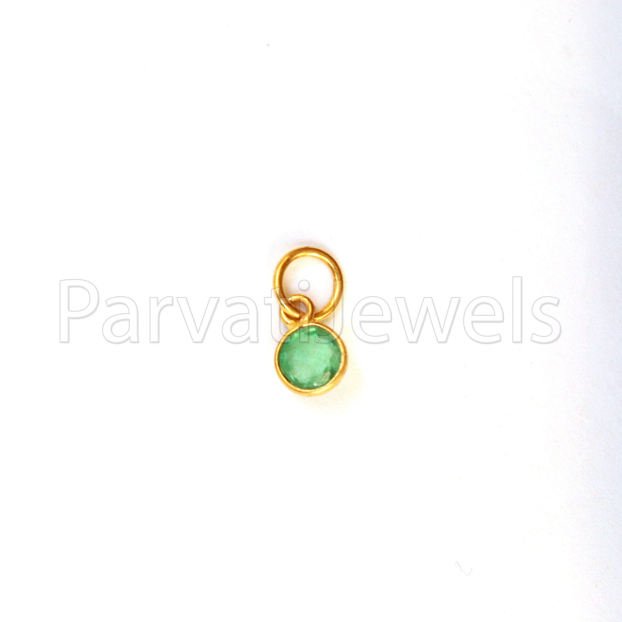 Emerald Charm 18k Solid Gold Charm Natural Emerald Charm - Etsy