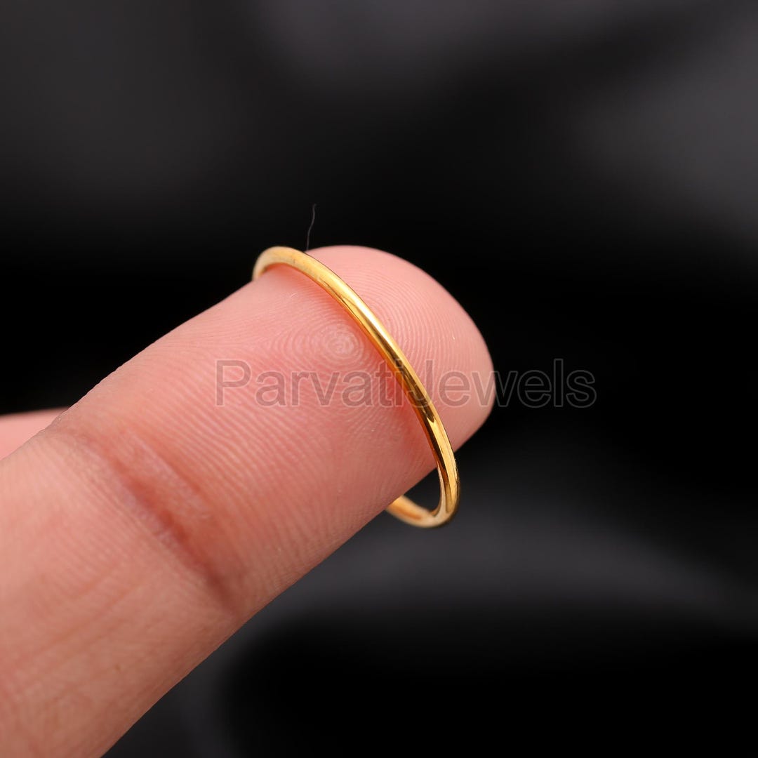 High Finish Band Gold Ring, 14k, 18k Solid Gold Ring, Handmade Gold ...