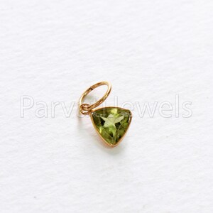 Peridot Charm 18k Solid Gold Charm Natural Peridot Charm - Etsy