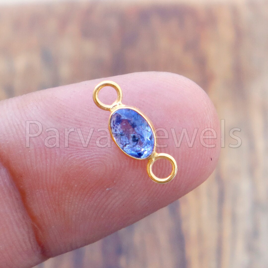 Tanzanite Connector, 18k Solid Gold Connector, Natural Tanzanite ...
