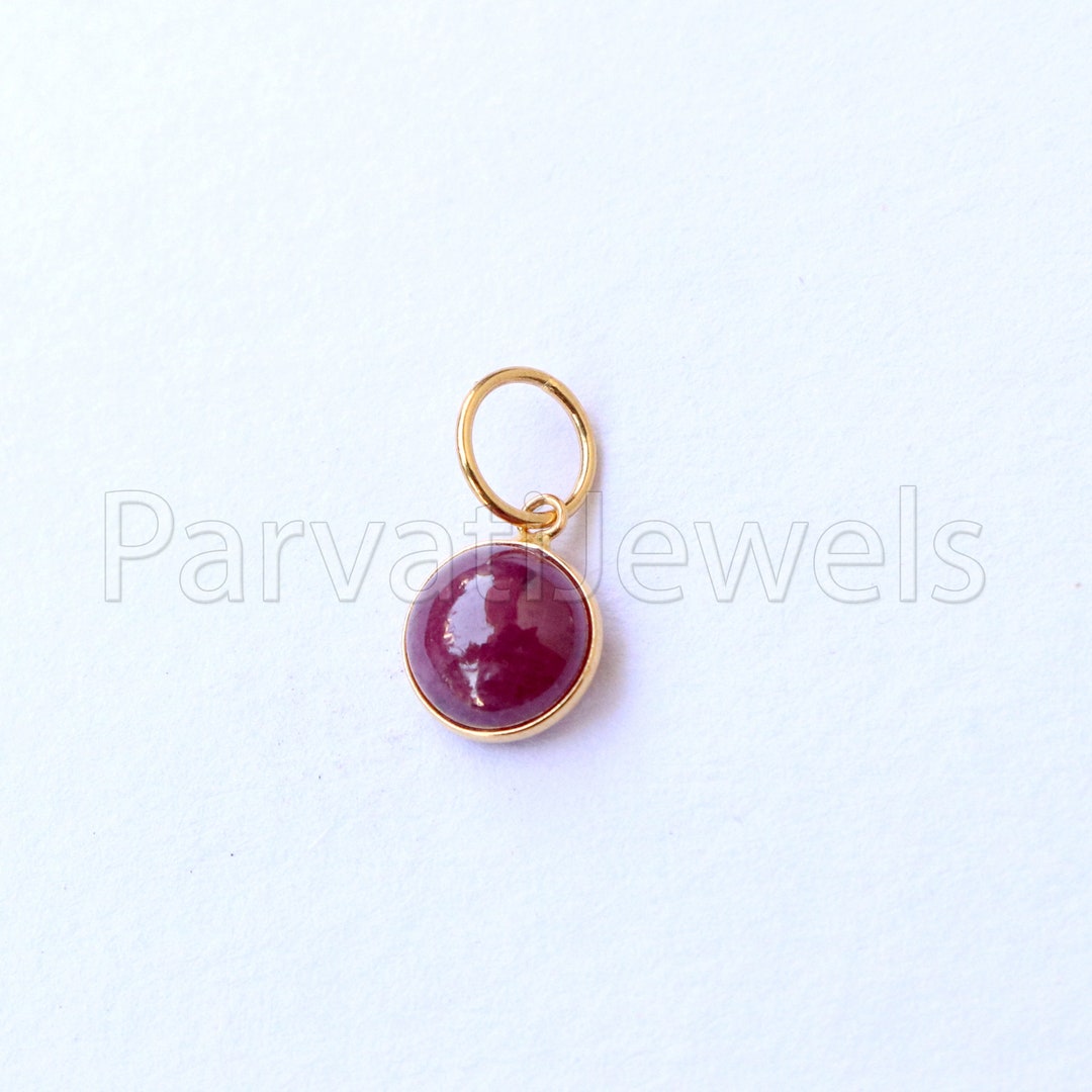 Ruby Charm, 18k Solid Gold Charm, Handmade Gold Charm, Charm Pendant ...