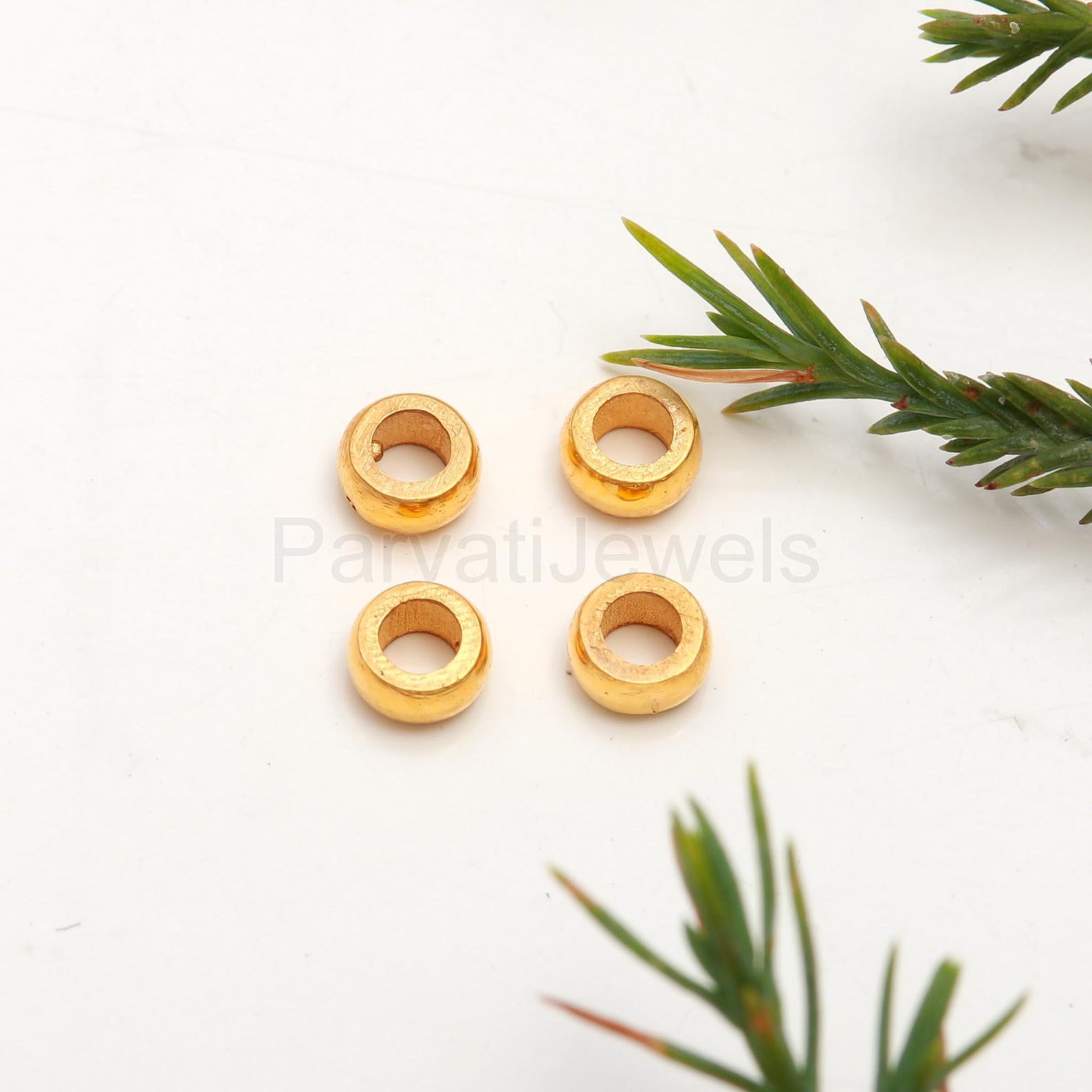 14k & 18K Solid Gold Round Beads Supported Charm. Gold Charm Findings ...