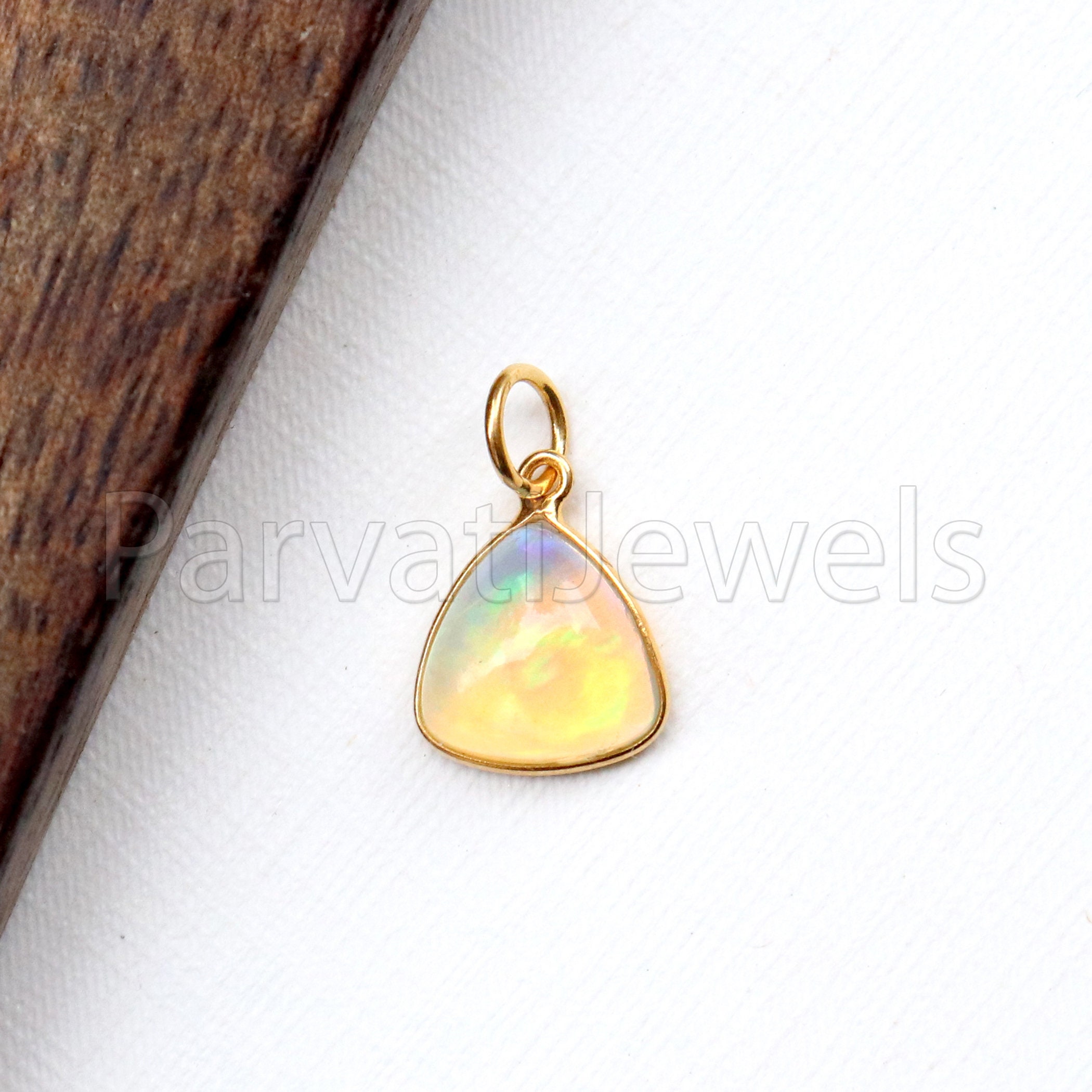 Ethiopian Opal Charm 18k Solid Gold Charm Opal Charm Gold - Etsy
