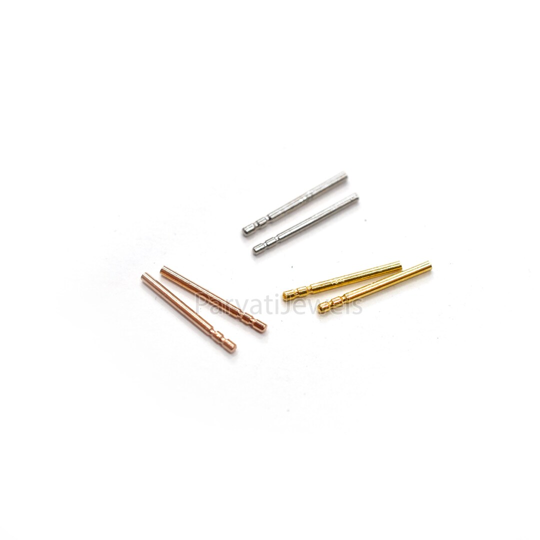 14k 18k Solid Gold Ear Pin, Handmade Earring Post (11mm) - Etsy