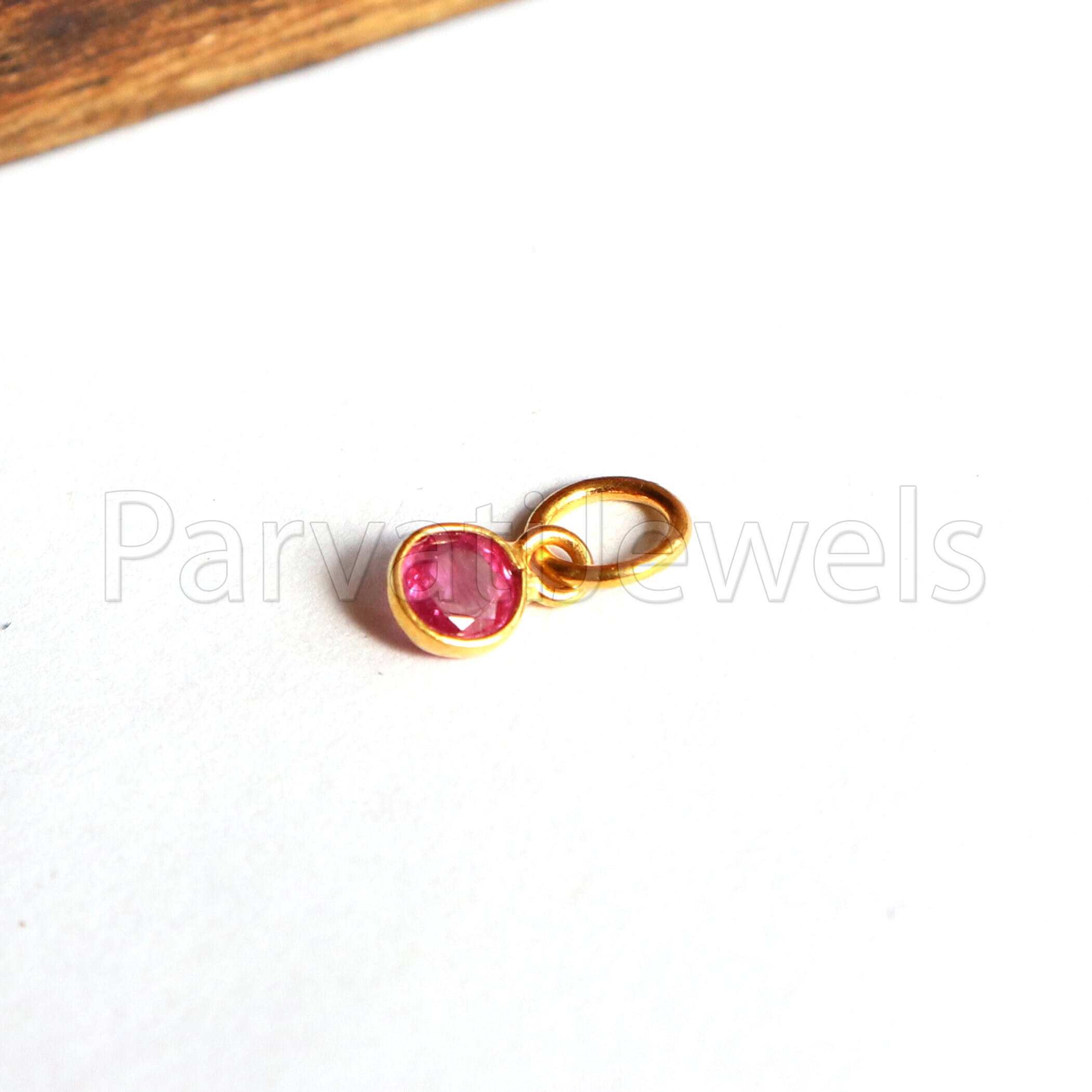 Ruby Charm 18k Solid Gold Charm Handmade Gold Charm Charm - Etsy