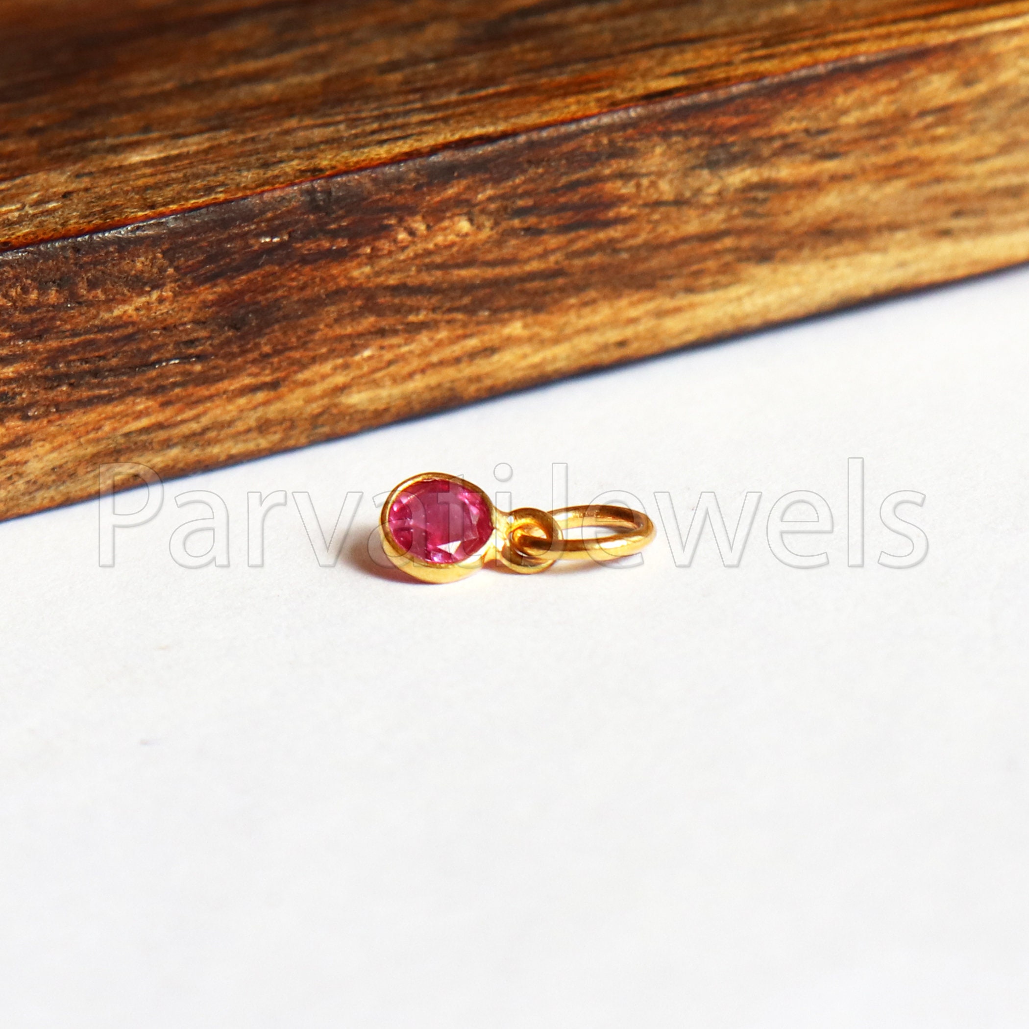 Ruby Charm 18k Solid Gold Charm Handmade Gold Charm Charm - Etsy
