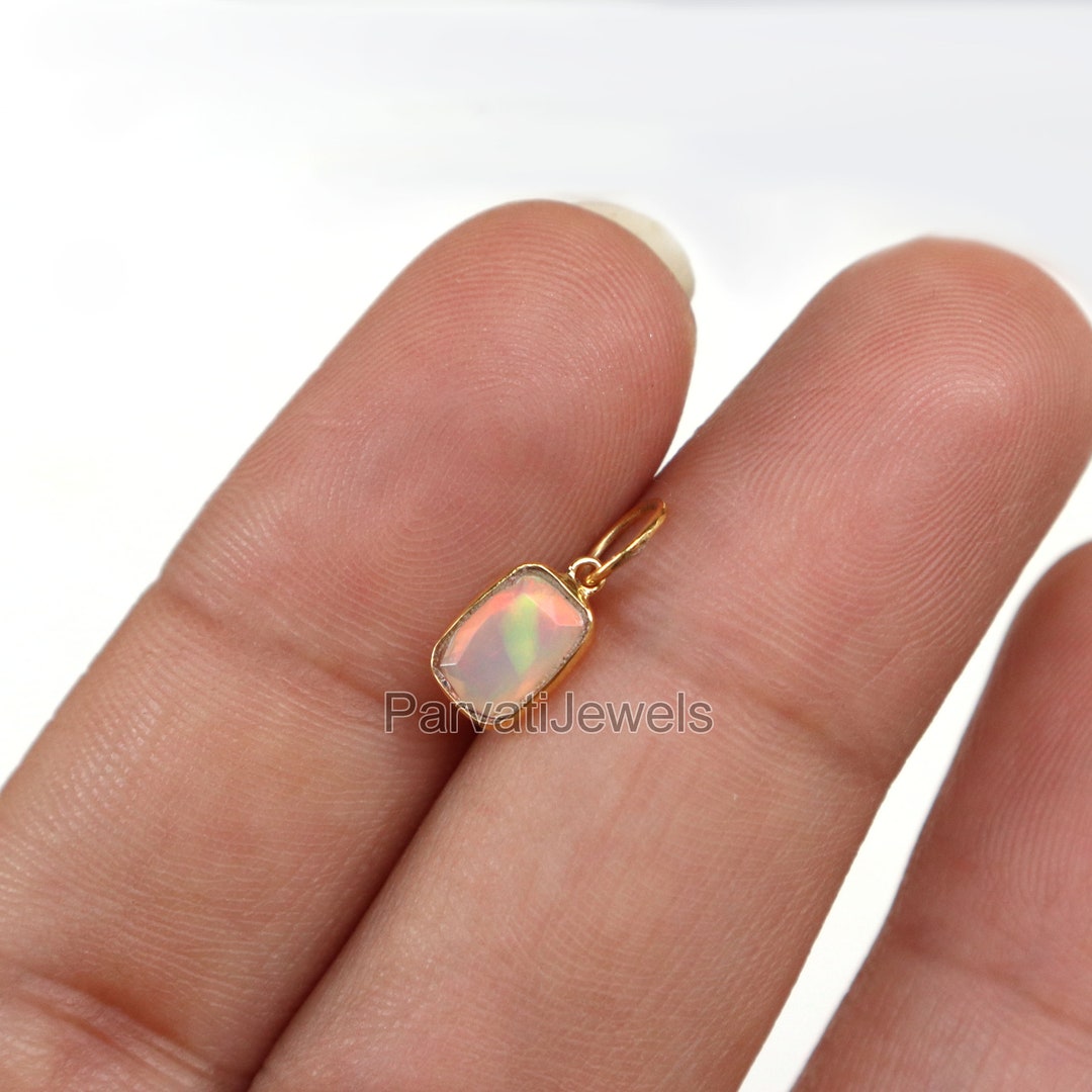 Ethiopian Opal Charm, 18k Solid Gold Charm, Opal Charm, Gold Charm ...