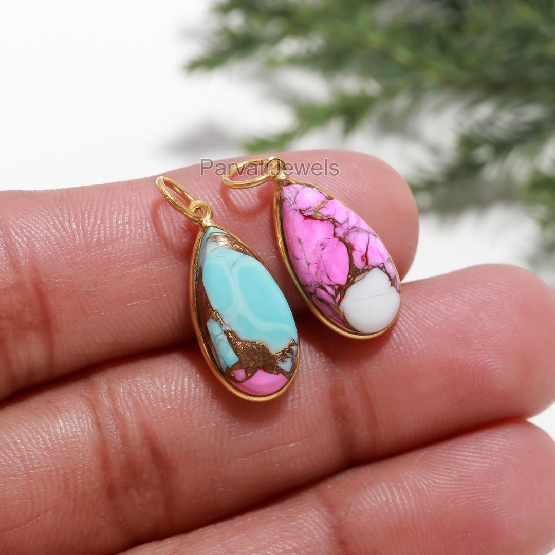 Natural Cotton Candy Dahlia Charm, 18k Solid Gold Charm, Cotton Candy ...