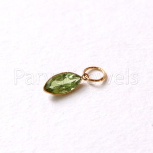 Peridot Charm, 18k Solid Gold Charm, Natural Peridot Charm, Gold Charm ...