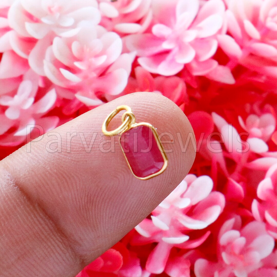 AA Ruby Charm, 18k Solid Gold Charm, Natural Ruby Charm, Charm Pendant ...