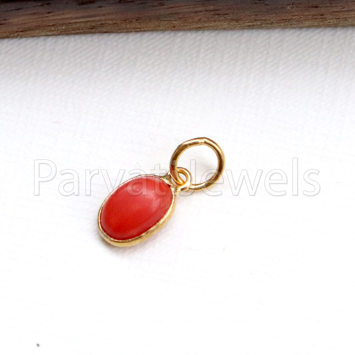 Red Coral Charm 18k Solid Gold Charm Natural Coral Charm - Etsy