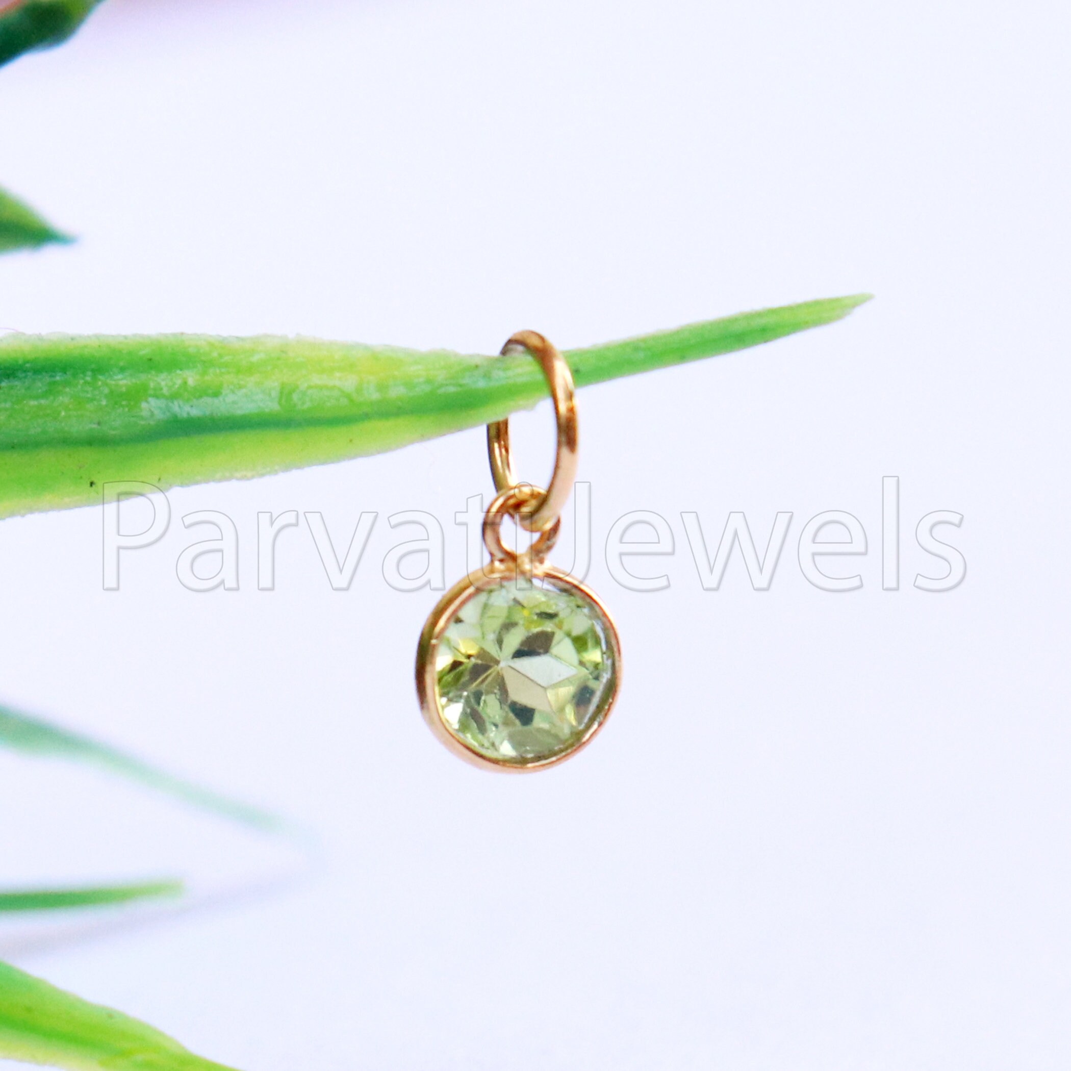 Peridot Charm 18k Solid Gold Charm Natural Peridot Charm - Etsy