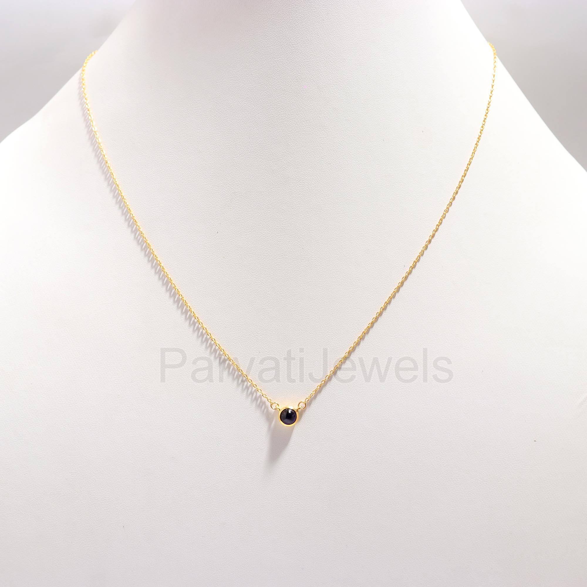 Natural Blue Sapphire 18k Solid Gold Charm, Sapphire Pendant Necklace ...