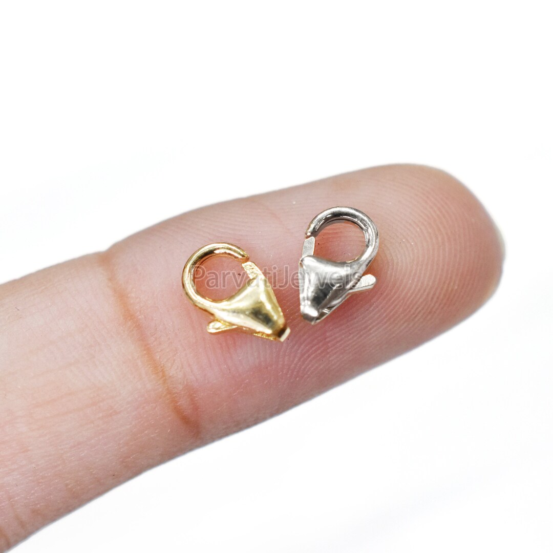 14K, 18K Solid Gold Charm Lock Findings, Fish Lock Shape Solid Gold ...
