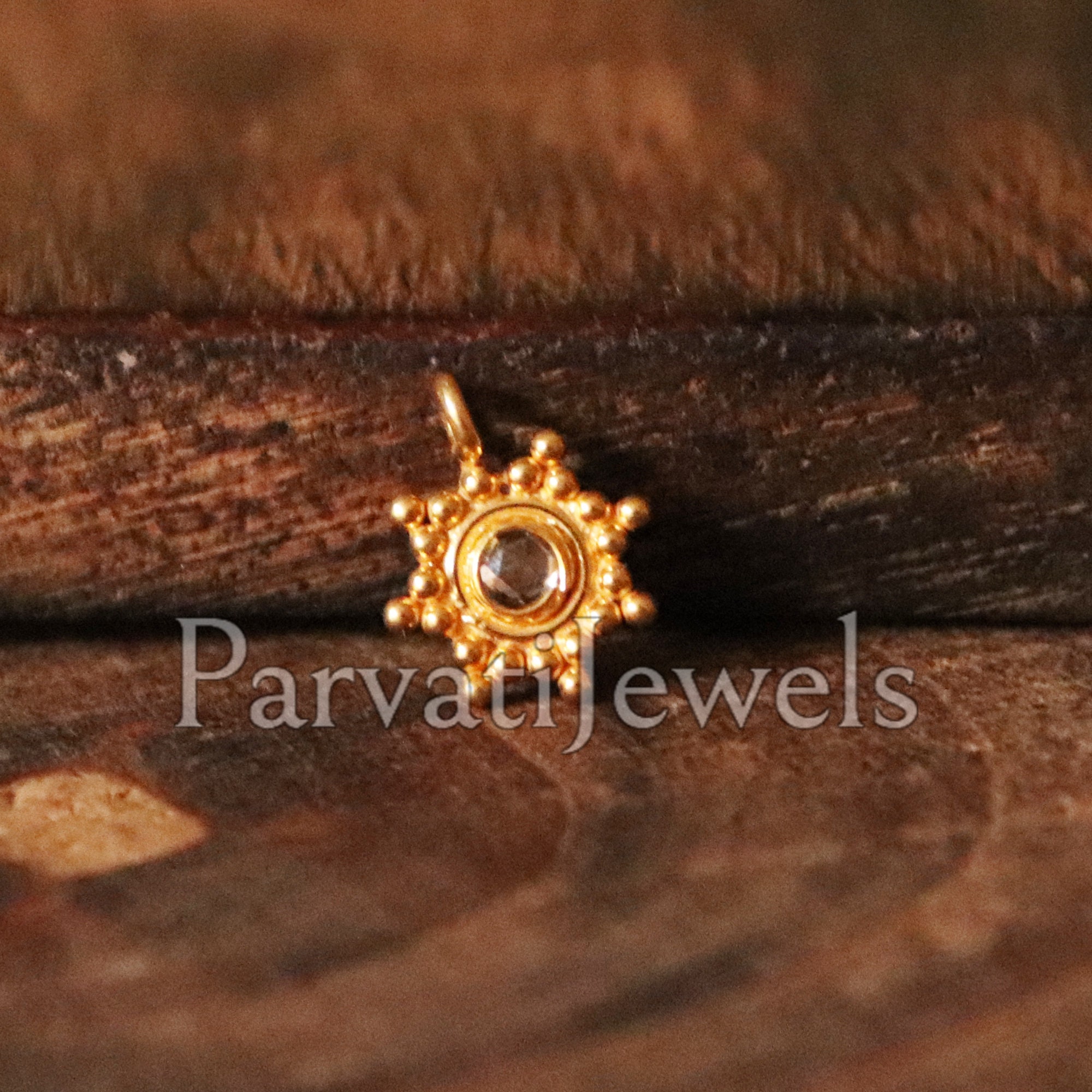 Natural Diamond Charm 18k Solid Gold Charm Rose Cut Diamond - Etsy