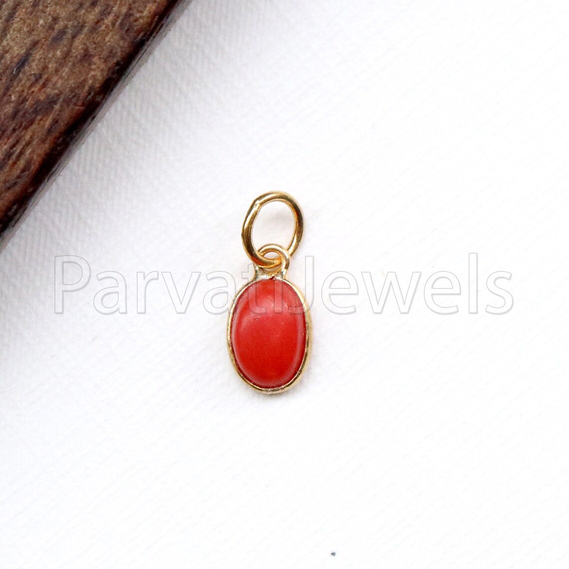 Handmade AAA Red Coral 18k Solid Gold Charm Pendant - Etsy