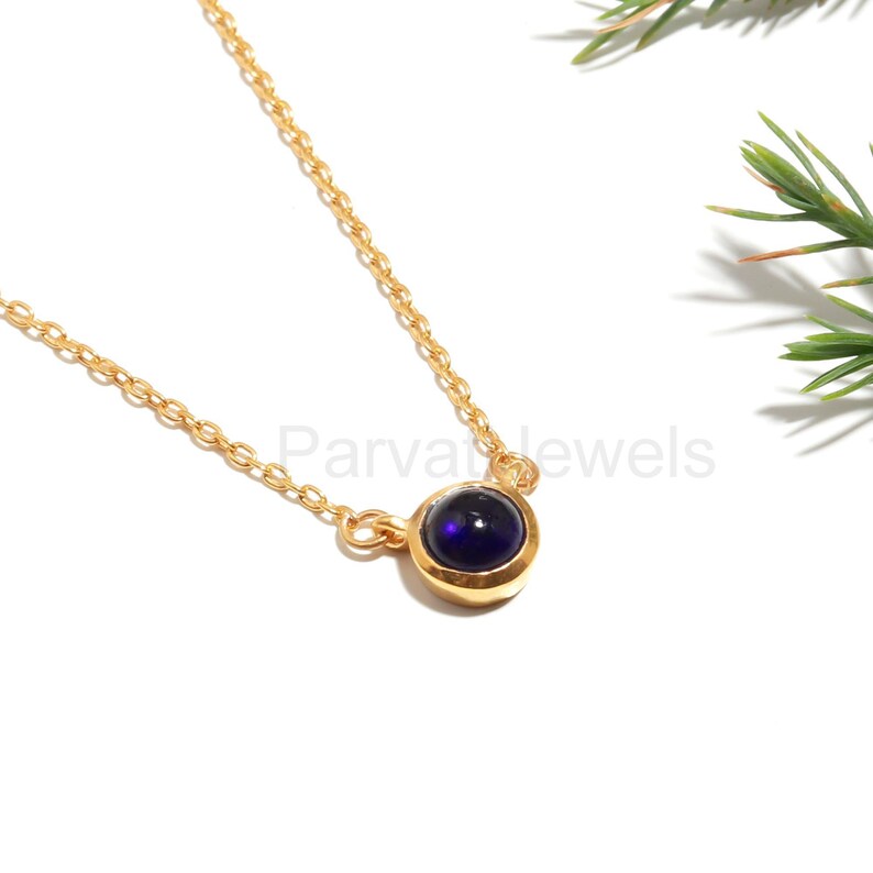Natural Blue Sapphire 18k Solid Gold Charm, Sapphire Pendant Necklace ...