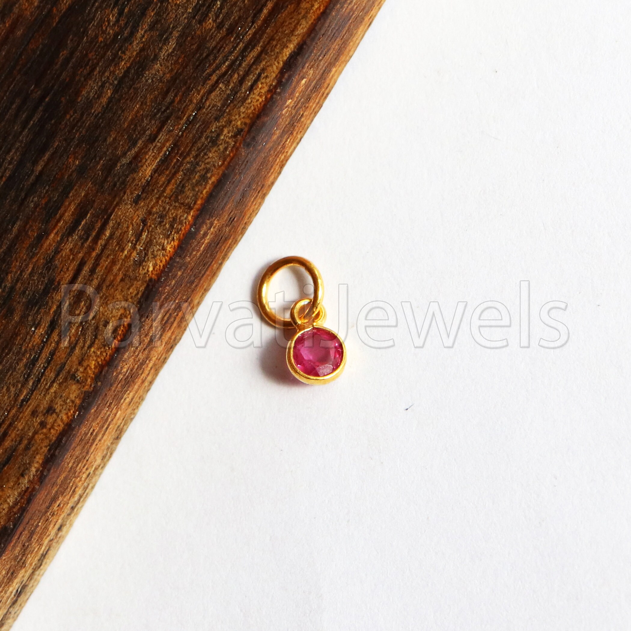 Ruby Charm 18k Solid Gold Charm Handmade Gold Charm Charm - Etsy