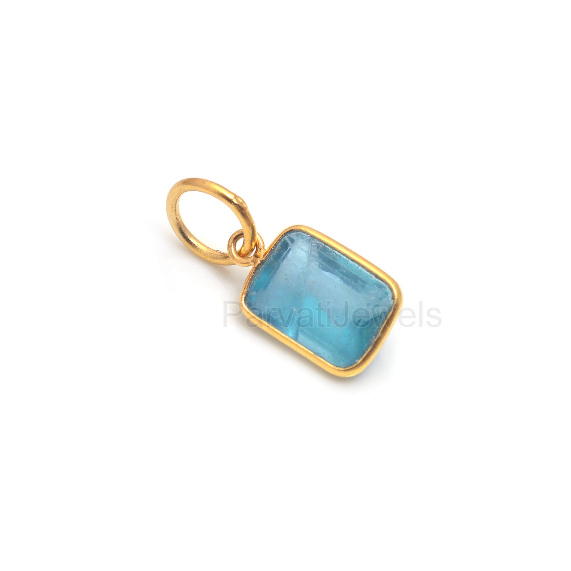 Handmade 18k Solid Gold Fluorite Charm Pendant, Minimalist Birthstone ...