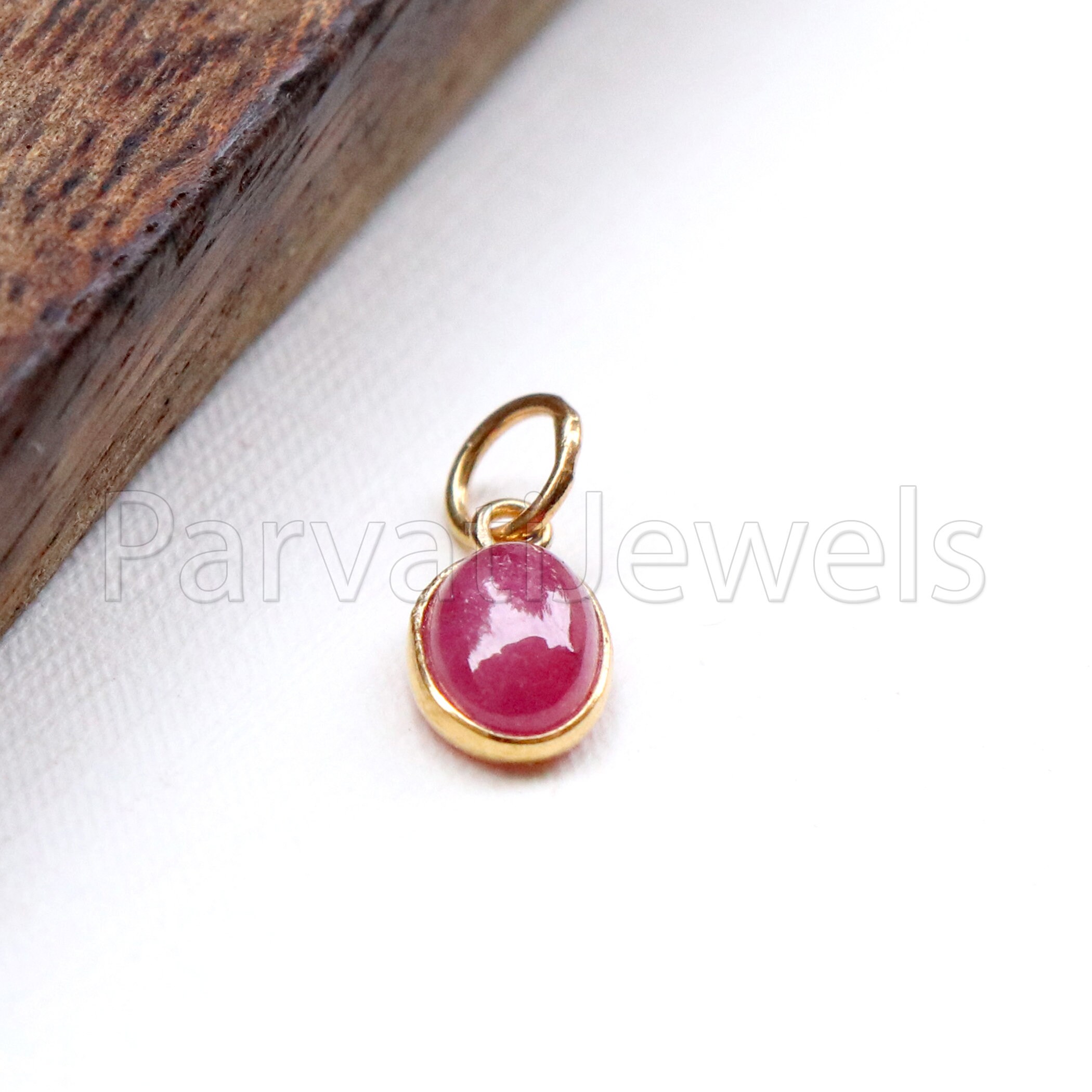 Ruby Charm 18k Solid Gold Charm Handmade Gold Charm Charm - Etsy