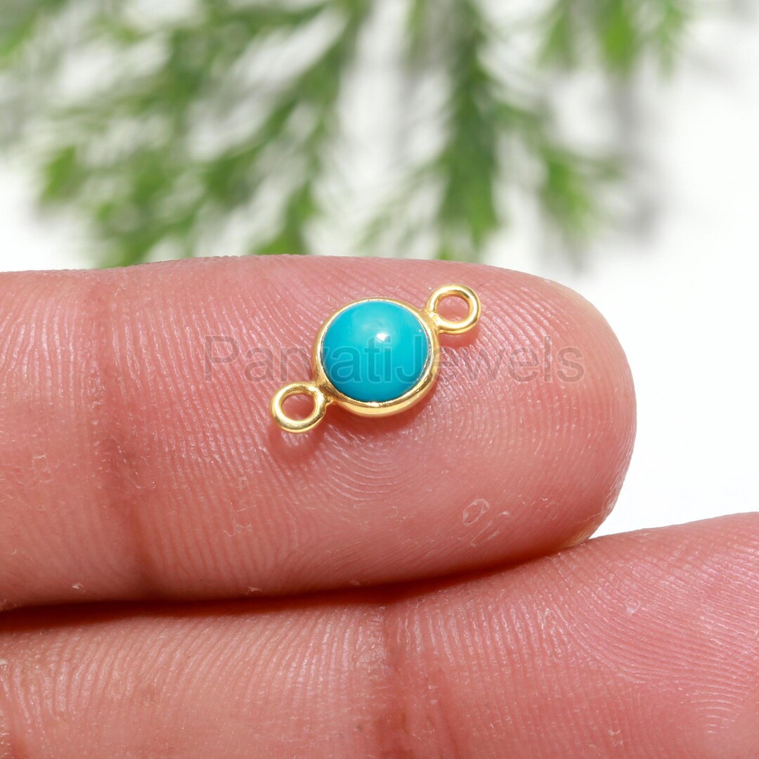 Sleeping Turquoise Connector, 18k Solid Gold Connector, Natural ...