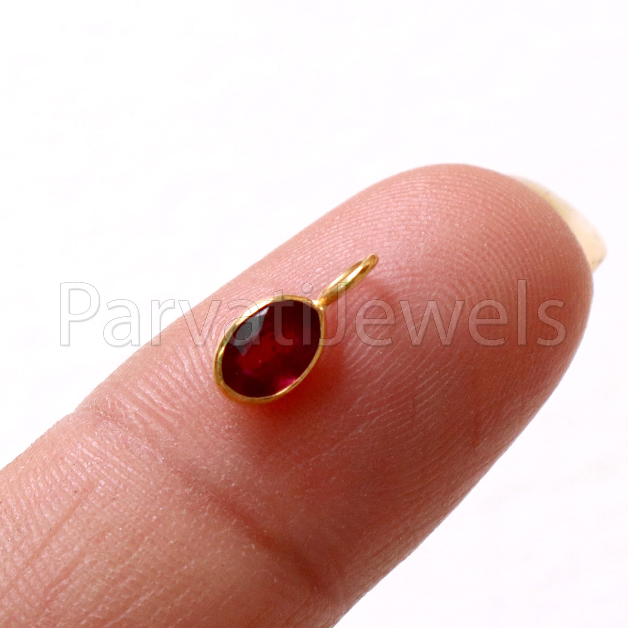 Natural Ruby Charm, 18k Solid Gold Charm, Handmade Gold Charm, AA Ruby ...