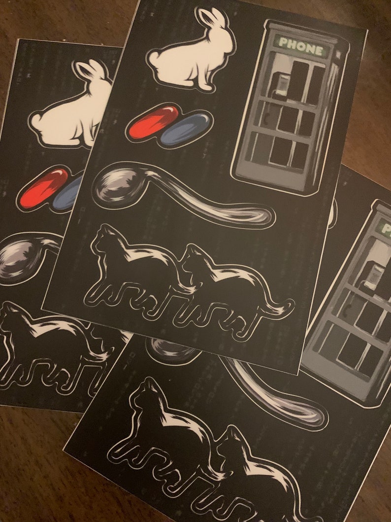 The Matrix Sticker Sheet, 1999 Movie Film Keanu Reeves Neo Trinity ...