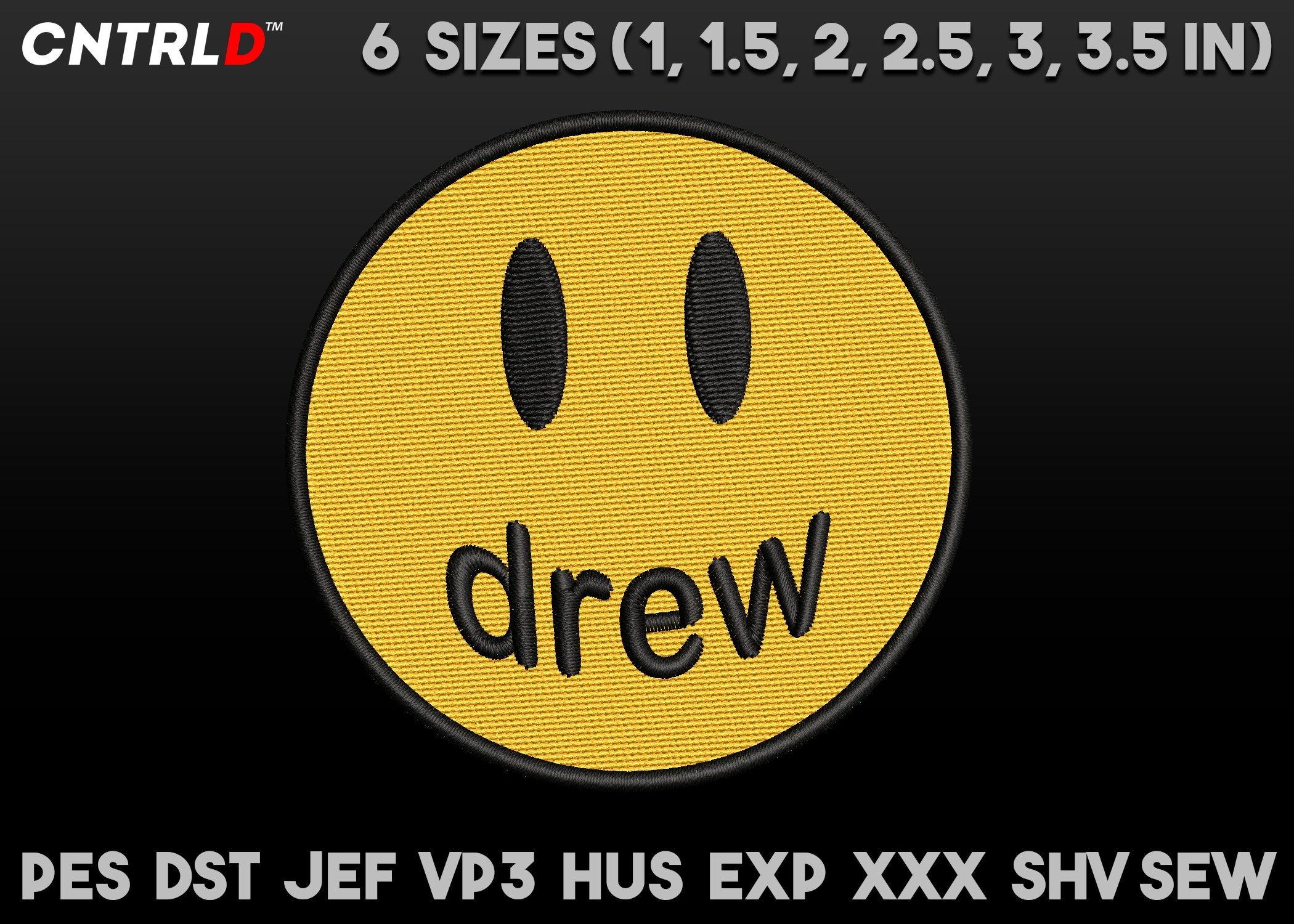 Drew Smiley Face Justin Bieber Streetwear Hypebeast Embroidery Design ...