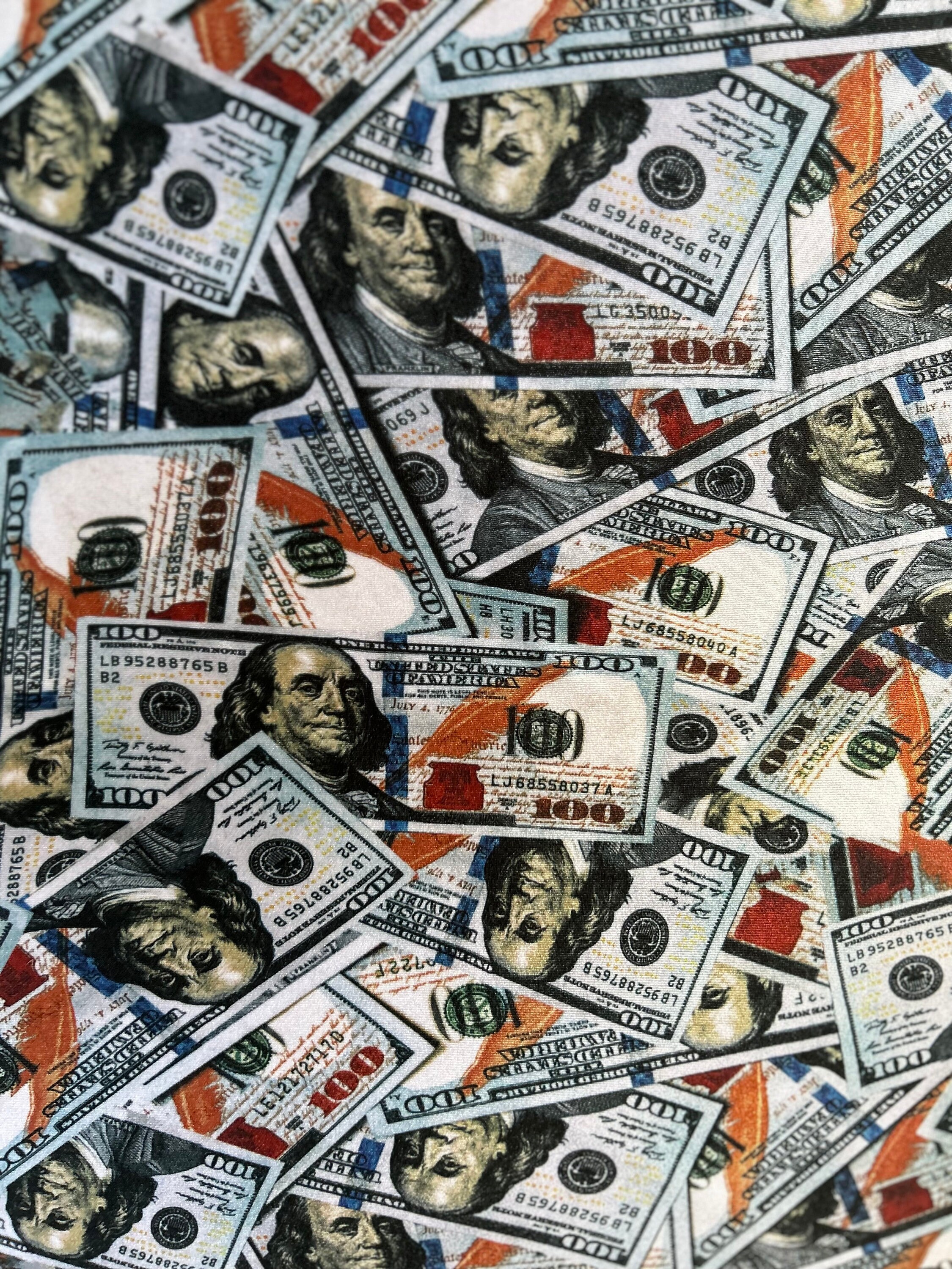 STRETCH PRINTED FABRIC - Money Print Fabric - Spandex Money Print ...